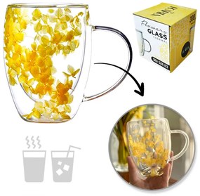 Flamenco Mystique Termální sklo s květinami hortenzie 300 ml dekorativní sklenice 1 ks SZK153