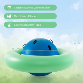 Costway Nafukovací kupolová houpačka pro děti 223 cm velká – modrá a zelená