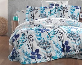 Brotex Povlečení Satén Exclusive Garden blue 240x220 / 2x70x90cm