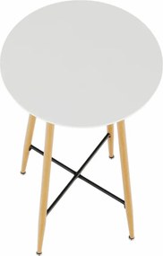 Barový stůl, bílá/dub, průměr 60 cm, IMAM