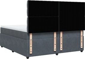Box spring postel s matrací tmavě šedá 200x200 cm samet 3292437