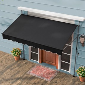 Costway 250 cm balkónová markýza bez vrtání s ruční klikou, výškově nastavitelná