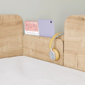 Vyvýšená postel se žebříkem Cody Modular - dub