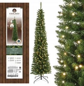Umělý vánoční stromeček Borovice jako živý, úzký Slim s Led světly, vysoký 210 cm, velký