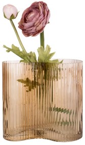 Time for home Světle hnědá skleněná váza Lilia 18 cm