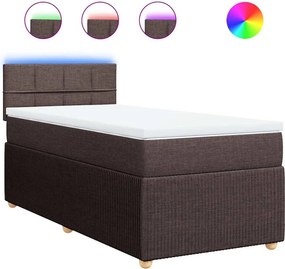 Box spring postel s matrací tmavě hnědá 80x200 cm textil 3289586