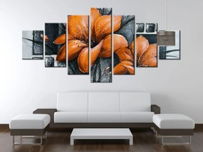 Gario Ručně malovaný obraz Nádherné oranžové Vlčí máky - 7 dílný Rozměry: 210 x 100 cm