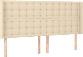 Box spring postel s matrací a LED krémová 200x200 cm textil 3139226
