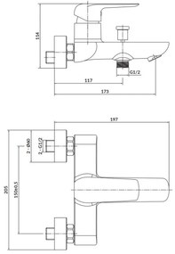 Cersanit S951-344 - Vanová baterie CITY lesklý chrom