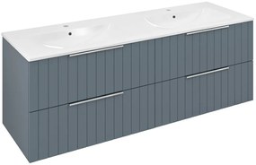 Sapho Sapho, CIRASA umyvadlová skříňka s dvojitým umyvadlem 141x54x46cm, sína strip, CR141-4242S-21