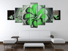 Gario Ručně malovaný obraz Zelená živá krása - 7 dílný Rozměry: 210 x 100 cm