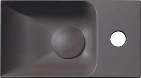 Sapho Sapho, PICCOLINO betonové umyvadlo 30,8x17cm, baterie vpravo, tmavě hnědá, PK30515