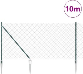 Řetězová plotová konstrukce s hroty 10 x 1,2 m Zelená Síťovina 3351158