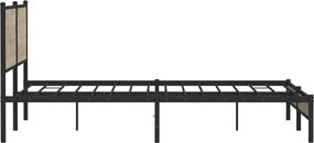 Kovový rám postele bez matrace dub sonoma 200 x 200 cm 3301394