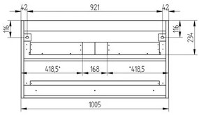 EBS Pure Skříňka umyvadlová 101 cm, bílá/dub Ribbeck S_PURE101RBU