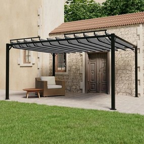 Pergola s lamelovou střechou 3 x 4 m hliník / látka Dekorhome Krémová