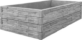 Beves Betonový záhon vyvýšený - štípaný kámen 200 x 100 cm Výška záhonu: 75 cm, Barva záhonu: Přírodní šedá