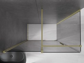 Mexen Velar, sprchový kout s posuvnými dveřmi 160 x 80 cm, 8mm šedé sklo, zlatá matná, 871-160-080-41-55