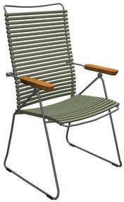 OnaDnes -20% Olivově zelená plastová polohovací zahradní židle HOUE Click