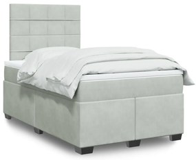 Box spring postel s matrací světle šedá 120x190 cm samet 3290858