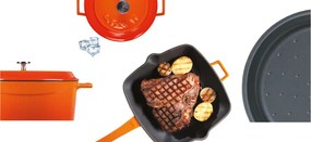 Hrnec kulatý litinový 6,7l, 28 cm červený s poklicí, LAVA