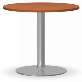 B2B Partner Konferenční stolek ZEUS II, průměr 600 mm, chromovaná podnož, deska třešeň