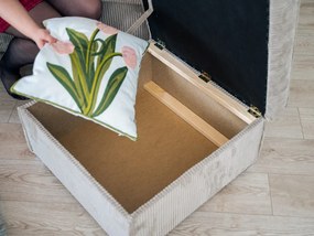 Taburet SMART COSARO XL s úložným prostorem 71x71 cm, mentolový