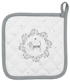 Bavlněná chňapka / podložka pod hrnec s motivem pejsků Lovely Grey Dogs – 20x20 cm