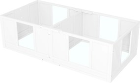 PawHut Box pro štěňata, Ohrádka pro štěňata s designem ve dvou místnostech, Ohrádka pro psy s dveřmi, Box pro štěňata pro malé psy, 164x80x48 cm, Bílá