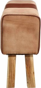 Lavice gymnastický kůň 160 cm hnědá pravá kůže a mangovník 320608