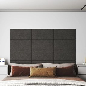 vidaXL Nástěnné panely 12 ks 60 x 30 cm textil 2,16 m² [343844] Barva: Tmavě šedá