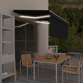 Automatická markýza roleta LED senzor větru 3,5x2,5 m antracit 3069294