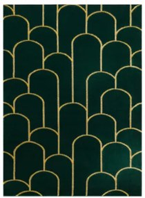 Koberec EMERALD exkluzivní 1021 glamour, styl art deco lahvově zelený / zlatý
