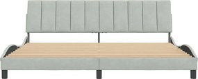 Rám postele bez matrace Hanko světle šedý 200 x 200 cm samet 3207867