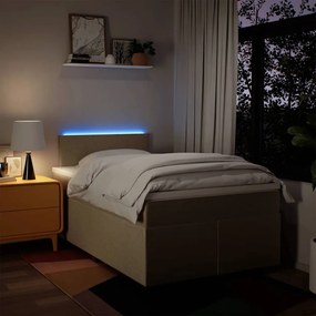 Box spring postel s matrací krémová 120x190 cm textil 3288125