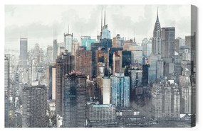 Obraz Panorama Města New Yorku Nedostatek Nedostatek Přírodní plátno 120x80