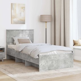 Rám postele s čelo Betonově šedá 120 x 123 cm Kompozitní dřevo 3408882