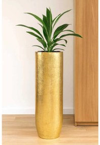Exkluzivní květináč SOLERIO, sklolaminát, výška 100 cm, zlatý lesk
