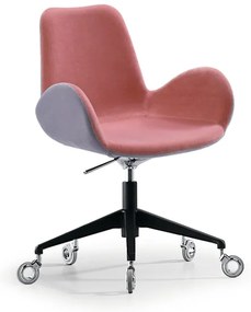 MIDJ - Dvoubarevná židle DALIA s kolečky a s područkami