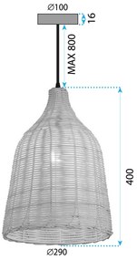 Toolight Natural, stropní závěsné svítidlo 1xE27 APP1646-1CP, přírodní hnědá, OSW-05114