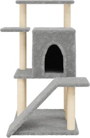 Škrabadlo pro kočky se sisalovými sloupky světle šedé 97 cm 172098