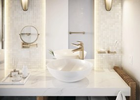 Hansgrohe AddStoris, kosmetické zrcadlo Ø188 mm, kartáčovaný bronz, HAN-41791140
