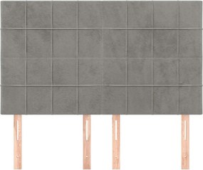Čelo postele světle šedé 144x5x118/128 cm sametové 3116380