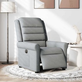 Elektrické polohovací křeslo světle šedé textil 3303294