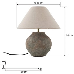 Stolní lampa Lucande Thalorin, výška 39 cm, keramika