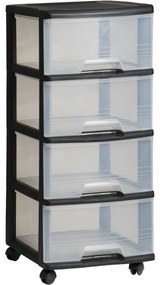 Curver Regálek se Šuplíky černý 4x20l, šířka 37 cm