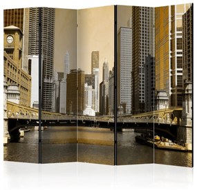 Paraván - Chicago's bridge (vintage effect) II [Room Dividers]