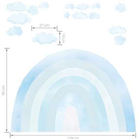 Samolepka na zeď DUHA modrá