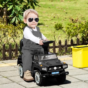HOMCOM Dětský Off-Road Auto pro Jízdu, Auto s Osvětlením a Hudbou, Věk 18-36 Měsíců, 68x30,5x41,5cm, Černé