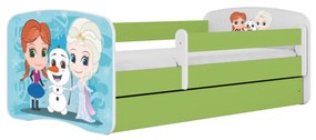 Dětská postel Babydreams Sněhové princezny zelená